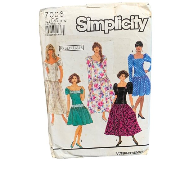 Simplicity | Other | Simplicity 706 Womens Dress Pattern Sizes 62 80s ...